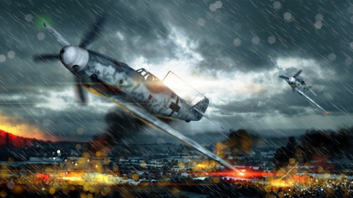Bf 109 Vs Spitfire Art - 1920x1080 Wallpaper - teahub.io