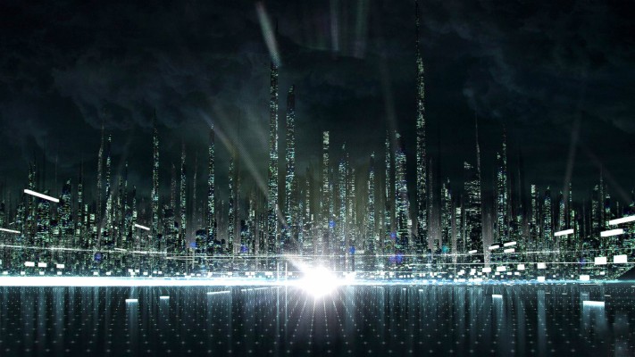 3d Concept Background Wallpaper - Tron Legacy Skyline - 1920x1080 ...