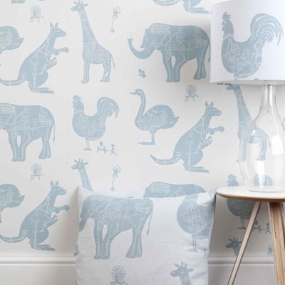 Animal Blue Wallpaper Nursery - 400x400 Wallpaper - teahub.io
