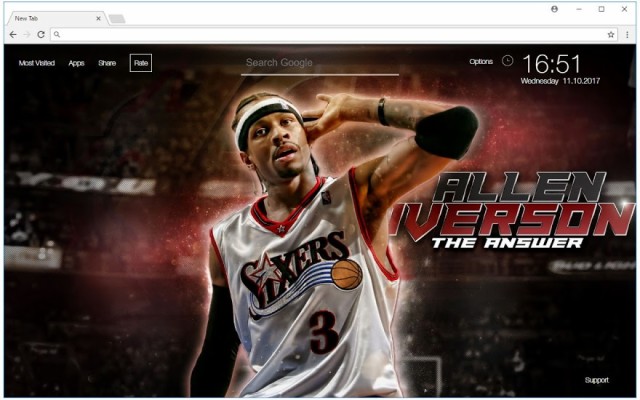 Nba Allen Iverson Wallpaper Hd New Tab Themes Nba艾弗森壁纸高清新标签主题 - Allen ...