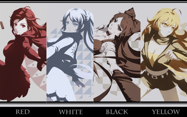 Anime Rwby Ruby Rose Weiss Schnee Blake Belladonna - Weiss Blake ...