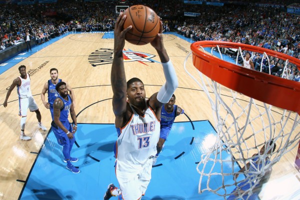 Thunder Paul George Dunk - 2987x1991 Wallpaper - teahub.io