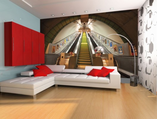 Train Themed Bedroom - Обои Ночной Город В Интерьере - 1561x1182 ...
