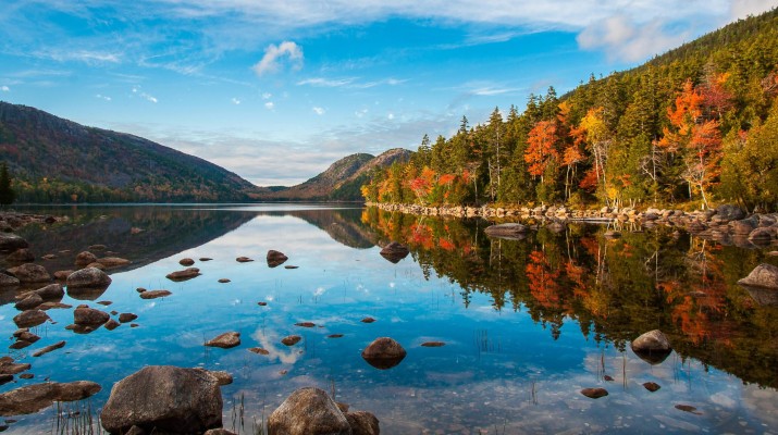 Jordan Pond Wallpaper - Jordan Pond Acadia Fall - 3410x1906 Wallpaper ...