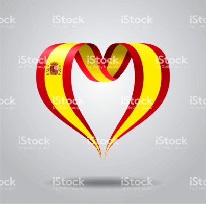 Spanish Flag Heartshaped Ribbon Vector Illustration - Heart Spanish ...
