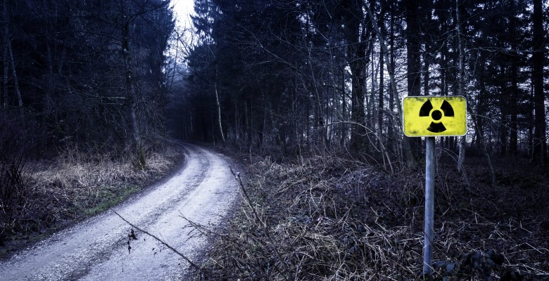 Radioactive Sign In Forest - 5574x2856 Wallpaper - teahub.io
