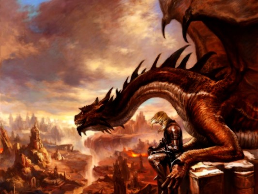 Fantasy Dragon With Human - 2560x1920 Wallpaper - teahub.io
