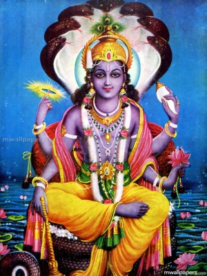 Lord Vishnu Animated Image - Hindu God Fanart - 1600x1000 Wallpaper ...