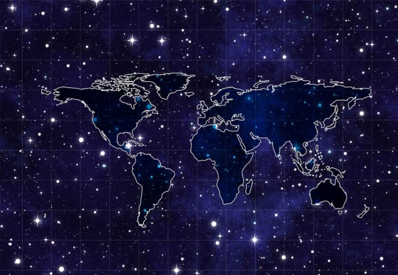 Map And Stars Wallpaper Mural - World Map Stars - 1300x898 Wallpaper ...