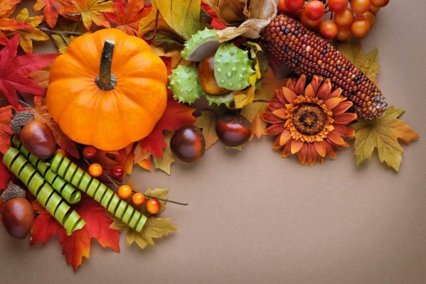 Thanksgiving Pumpkin - Fall Leaves Desktop Background - 1920x1080 ...