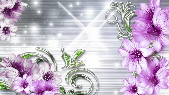 Purple And Silver Flowers Background - 1920x1080 Wallpaper - teahub.io