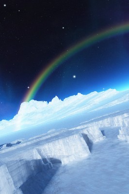 Wallpaper Arctic, Rainbow, Iceberg, Sea - Rainbow Over Ocean Hd ...