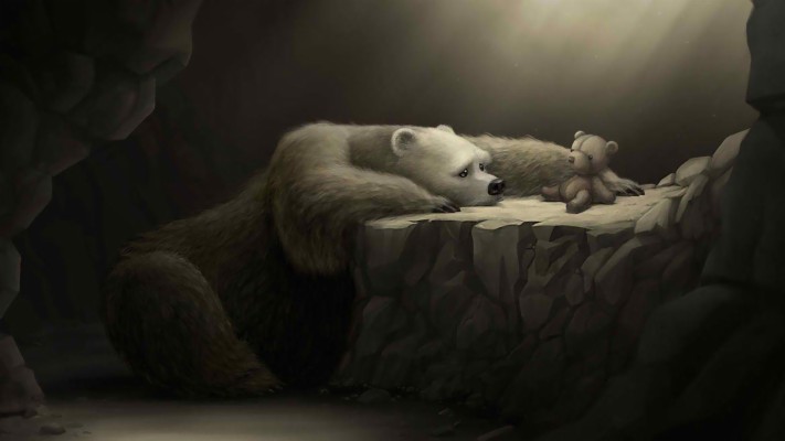 Sad Polar Bear - Solitude Wallpapers Hd - 1920x1080 Wallpaper - teahub.io
