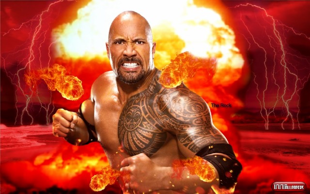 Wwe Best Wallpapers Wallpaper - Dwayne Johnson With Fire - 1600x1000 ...