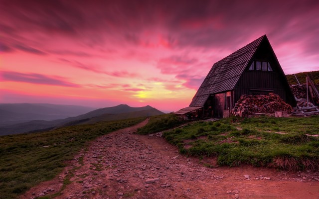 Sunset With House In Background - 1920x1200 Wallpaper - teahub.io