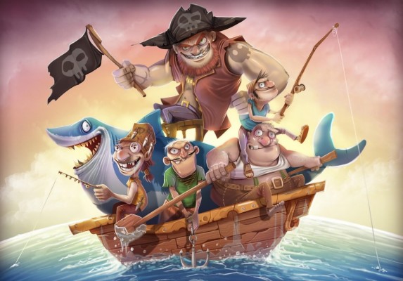Pirate Boat Fish Cartoon - 1620x1130 Wallpaper - teahub.io