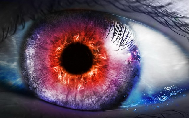 Close Up Flames Fantasy Eyes Selective Coloring - Fantasy Eye Colors ...