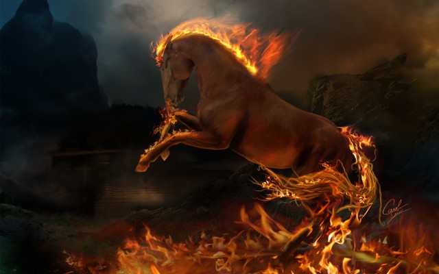 Flaming Horse - 1920x1200 Wallpaper - teahub.io