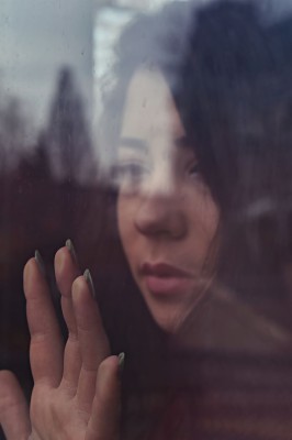 Shallow Focus Photo Of Woman Touching Window, Glass, - Sad Crying Girl ...