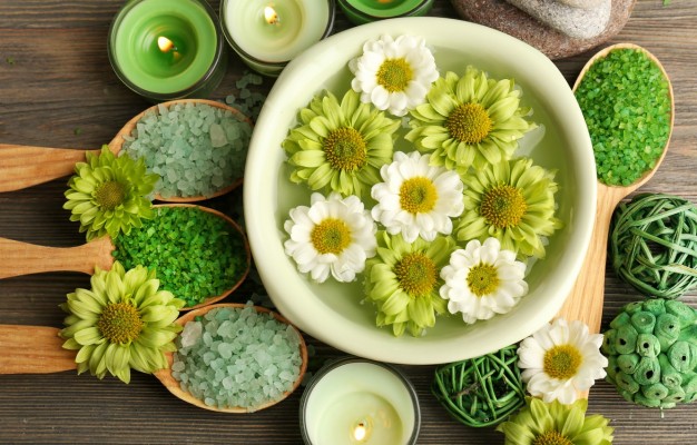 Photo Wallpaper Flowers, Candles, Relax, Flowers, Spa, - Relaxing ...
