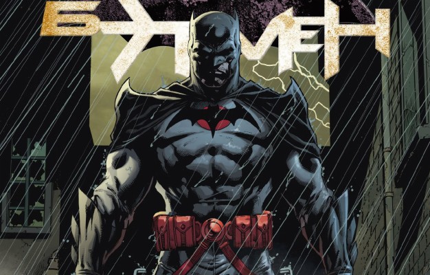 Photo Wallpaper Red, Rain, Batman, Costume, Hero, Comic, - Jason Fabok ...