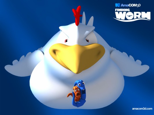 Finding Worm - Finding Dory Chicken Fish - 1024x768 Wallpaper - teahub.io