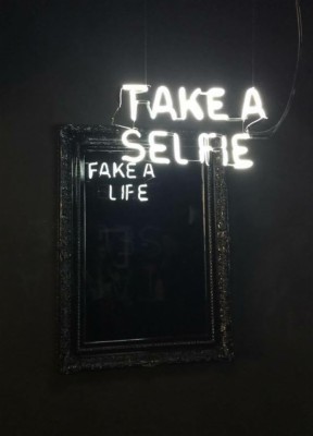 Attractive Neon Light Quote Take A Selfie Fake Life - Take A Selfie ...