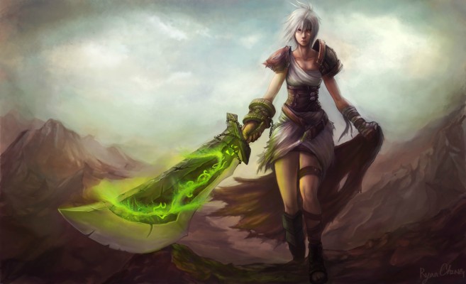Riven, Lol, 4k, - Valiant Sword Riven Splash Art - 3840x2160 Wallpaper ...