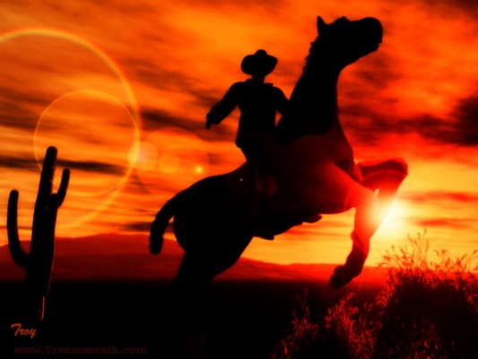 Riding Cowboy, Sunset - Cowboy Sunset - 1024x768 Wallpaper - teahub.io