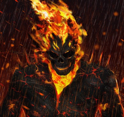 Photo Wallpaper Skull, Fire, Chain, Ghost Rider, Ghost - Ghost Rider ...