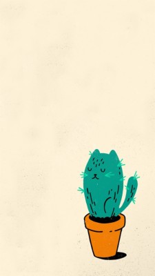 Cat Cactus Drawing - 620x1101 Wallpaper - teahub.io