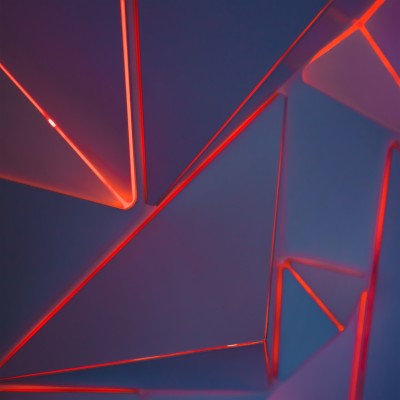 Download Red Frame Neon Lights, Pattern, Repetition, Prism, - Light ...