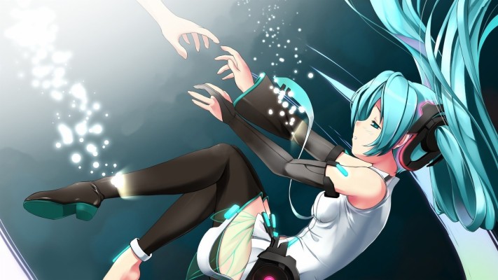 Hatsune Miku, Underwater, Smiling, Water Bubbles, Twintails, - Hatsune ...