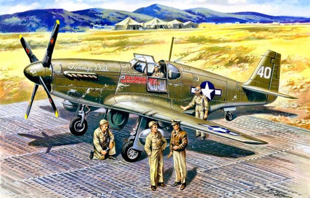 Photo Wallpaper Mustang, The Airfield, Pilot, Usaf, - Usaaf Pilots And ...