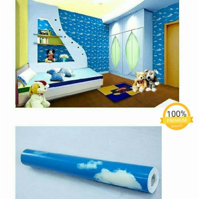 Wallpaper Murah Sticker Dinding Motif Awan Biru 10m - Stiker Dinding ...
