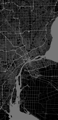 Detroit Map Black And White - 1440x2960 Wallpaper - teahub.io