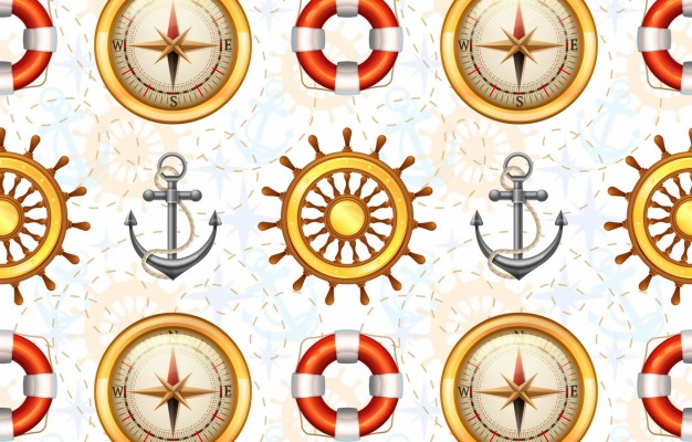 Photo Wallpaper Figure, Texture, Compass, Anchor - Illustration ...