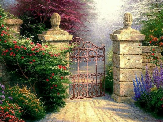 Summer Gate - Thomas Kinkade Summer Gate - 1024x768 Wallpaper - teahub.io