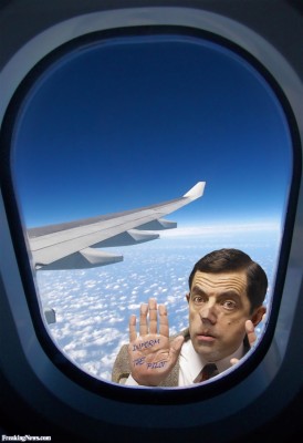 Mr Bean Outside Plane Window - Mr Bean In A Plane - 893x1300 Wallpaper ...