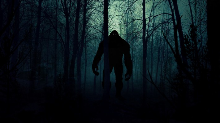 Wallpaper Monster, Silhouette, Forest, Night, Art - Shadow Of A Monster ...