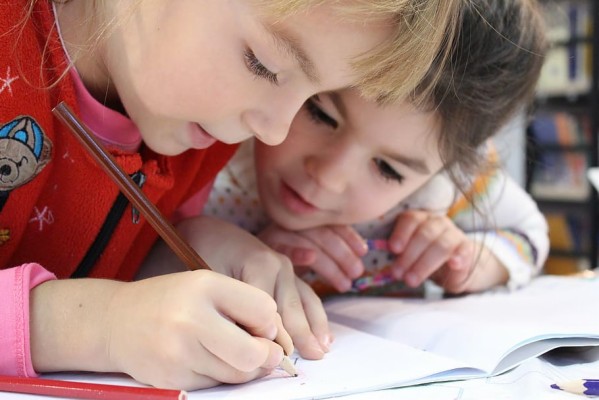 Girl Writing On White Notebook, Kids, Pencil, Drawing, - 2 Kids Writing ...