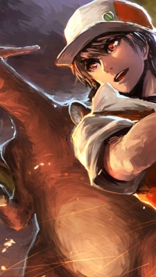 Pokemon Go, Charizard, Trainer, Artwork, Painting - Pokemon Trainer Red ...