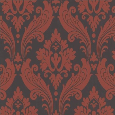 Blue Flocked Wallpaper Vintage Flock Damask Velvet - Blue Flocked ...