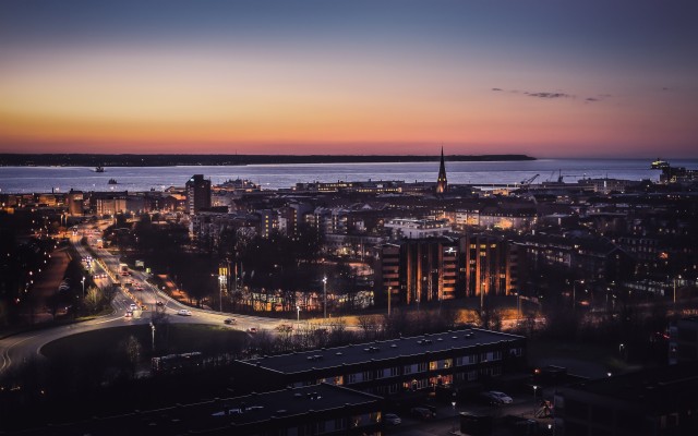 Wallpaper Roof, Man, City, Sunset, Buildings, Overview - Rooftop Sunset ...