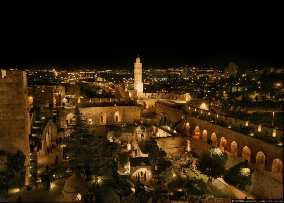 Skyline Of Jerusalem, The Jewish Quarter At Night Time - Jerusalem At ...
