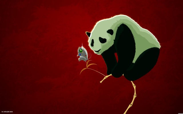 Panda, Purple, Bamboo, Happy, Cute, Cartoon, Animal - Panda Ungu ...