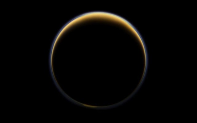 Cassini Night Side Of Titan View Wallpaper - Pluto Atmosphere ...