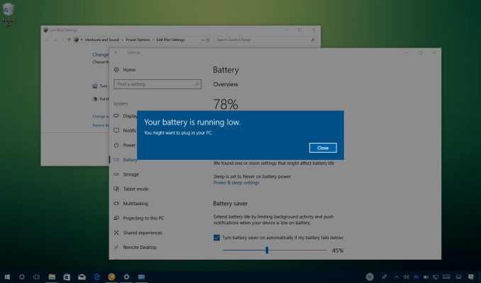 Windows 10 Low Battery Notification - Low Battery Windows 10 - 1580x931 ...