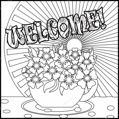Welcome Drawing With Flowers - 1024x1024 Wallpaper - teahub.io