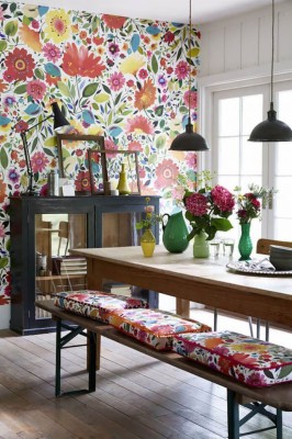 Floral Wallpaper Feature Wall - 850x1276 Wallpaper - teahub.io